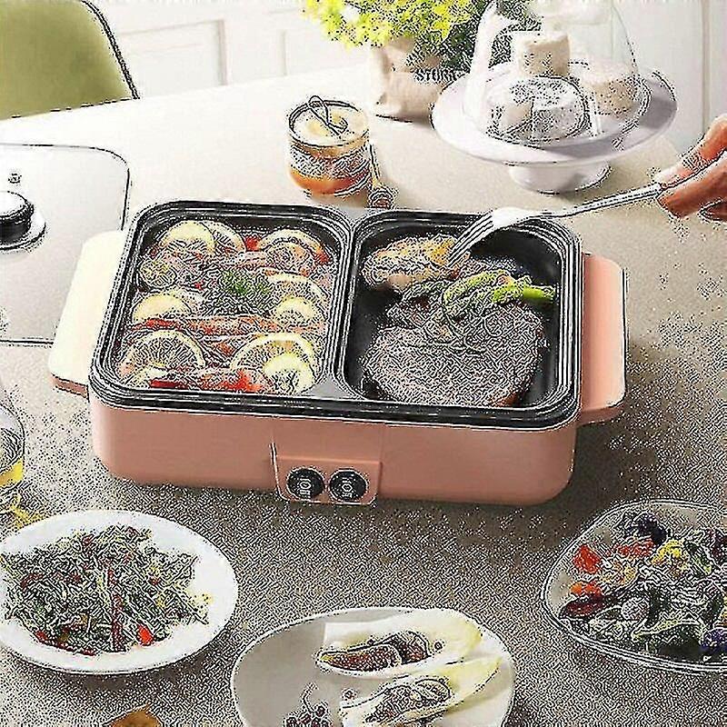 2 In 1 Electric Hot Pot Cooker Bbq 1400w Grill Multicooker Electric Bbq ...