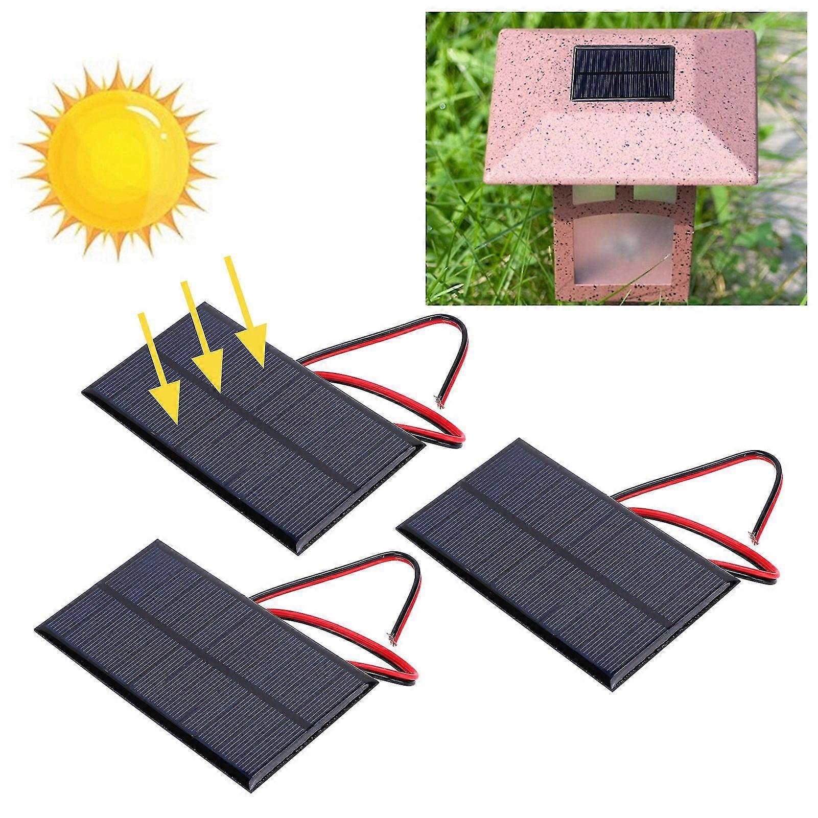 3pcs Dc 6v 1w Solar Panel Cell Power Module Polycrystalline Silicon ...