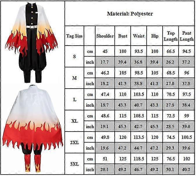 Rengoku Kyoujurou Deluxe Costume, Demon Slayer Cosplay Kimono Outfit ...