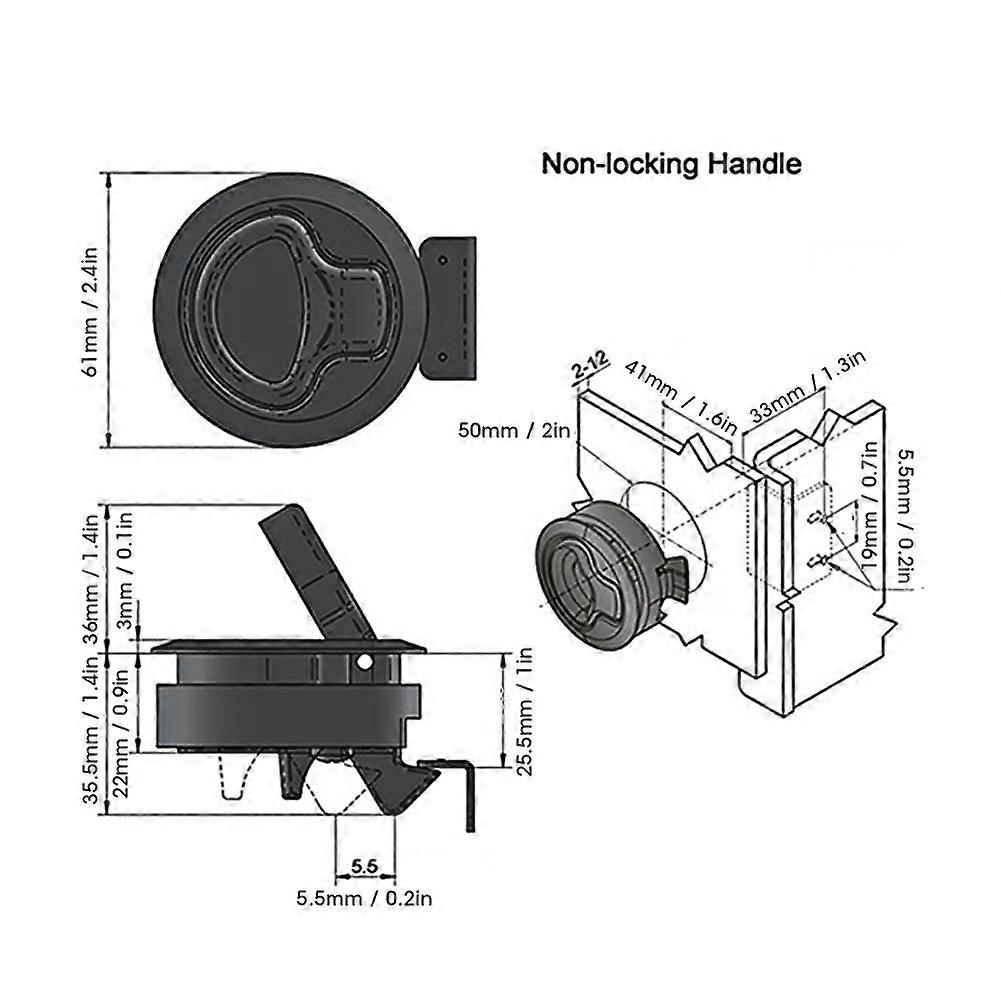 Stainless Steel 316 Marine Pull Latch No Key Flush Boat Latches Slam ...