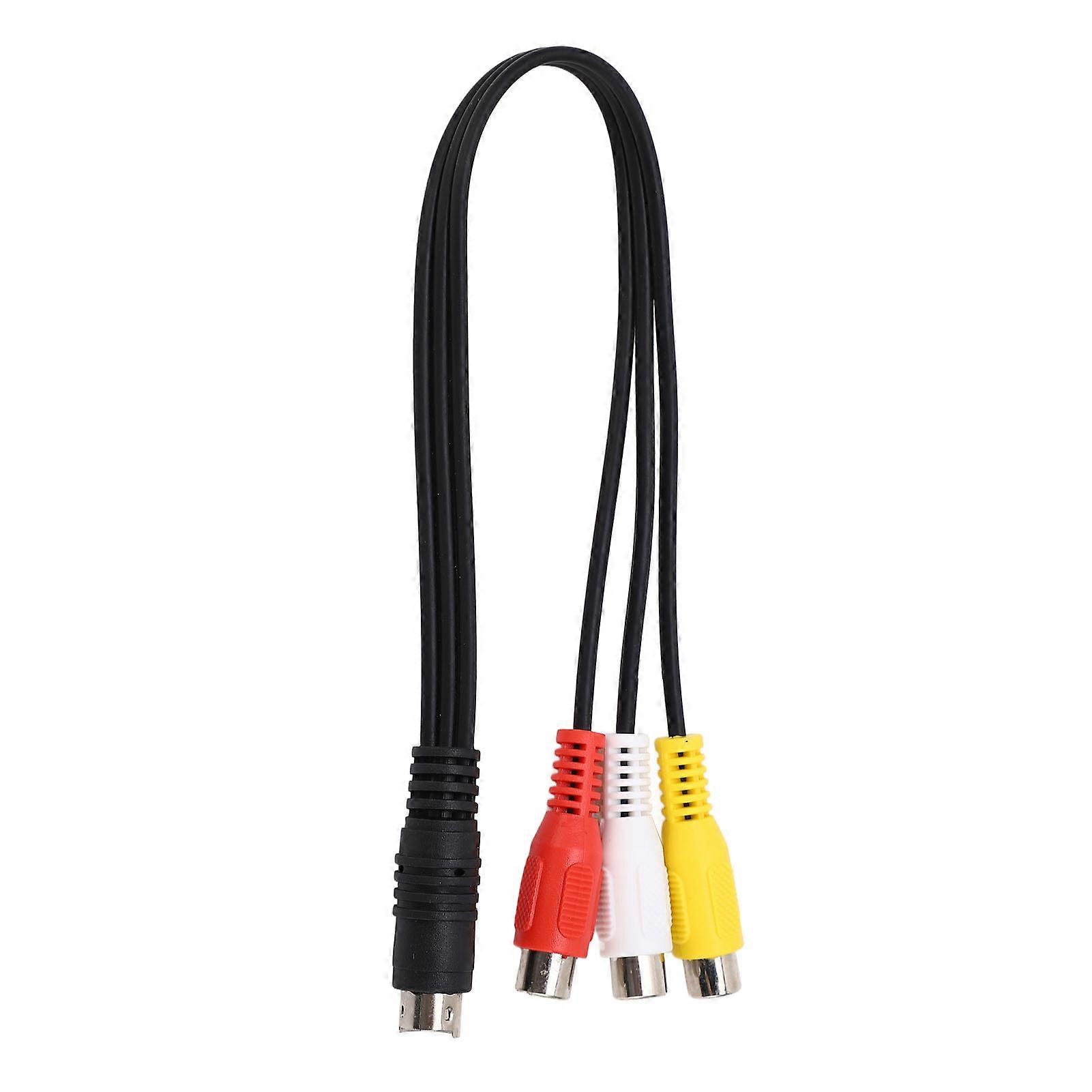 Mini DIN 7 Pin to 3 RCA Cable Red Yellow White Mini DIN 7 Pin Male to 3 RCA Female Cord Video ...