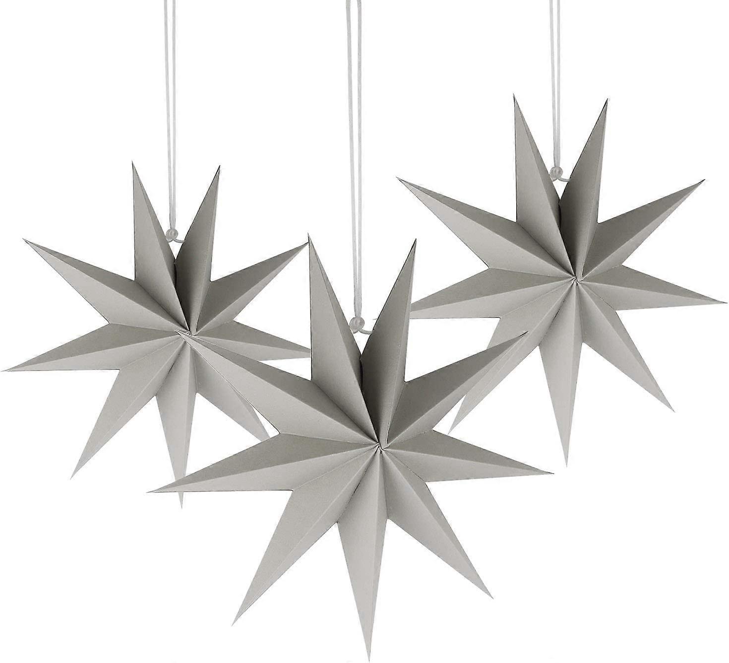 3Pcs Hanging Paper Star, Christmas Paper Stars, 30Cm Handmade Paper ...