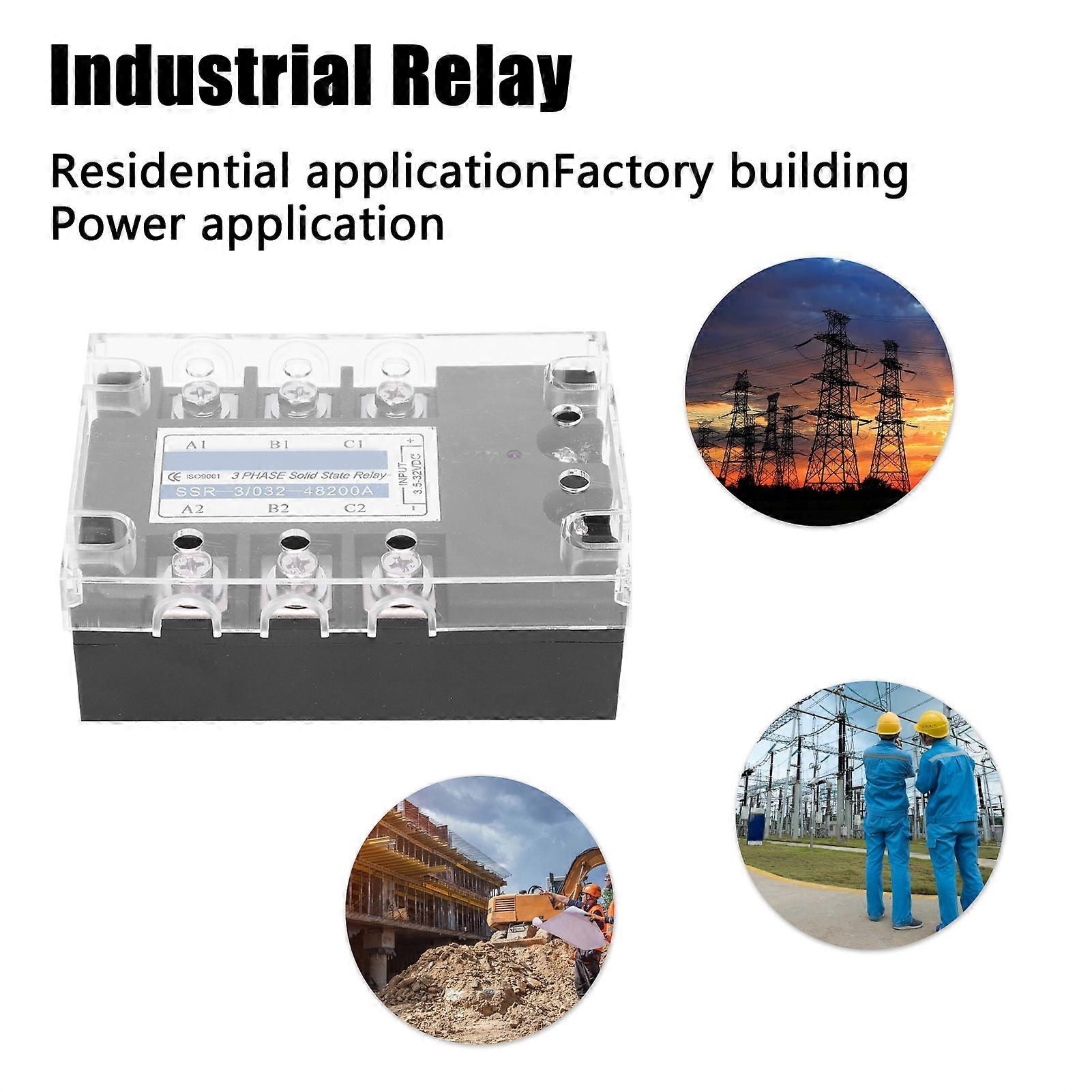 3Phase SSR DC Control AC 480V 200A Solid State Relay Industrial ...