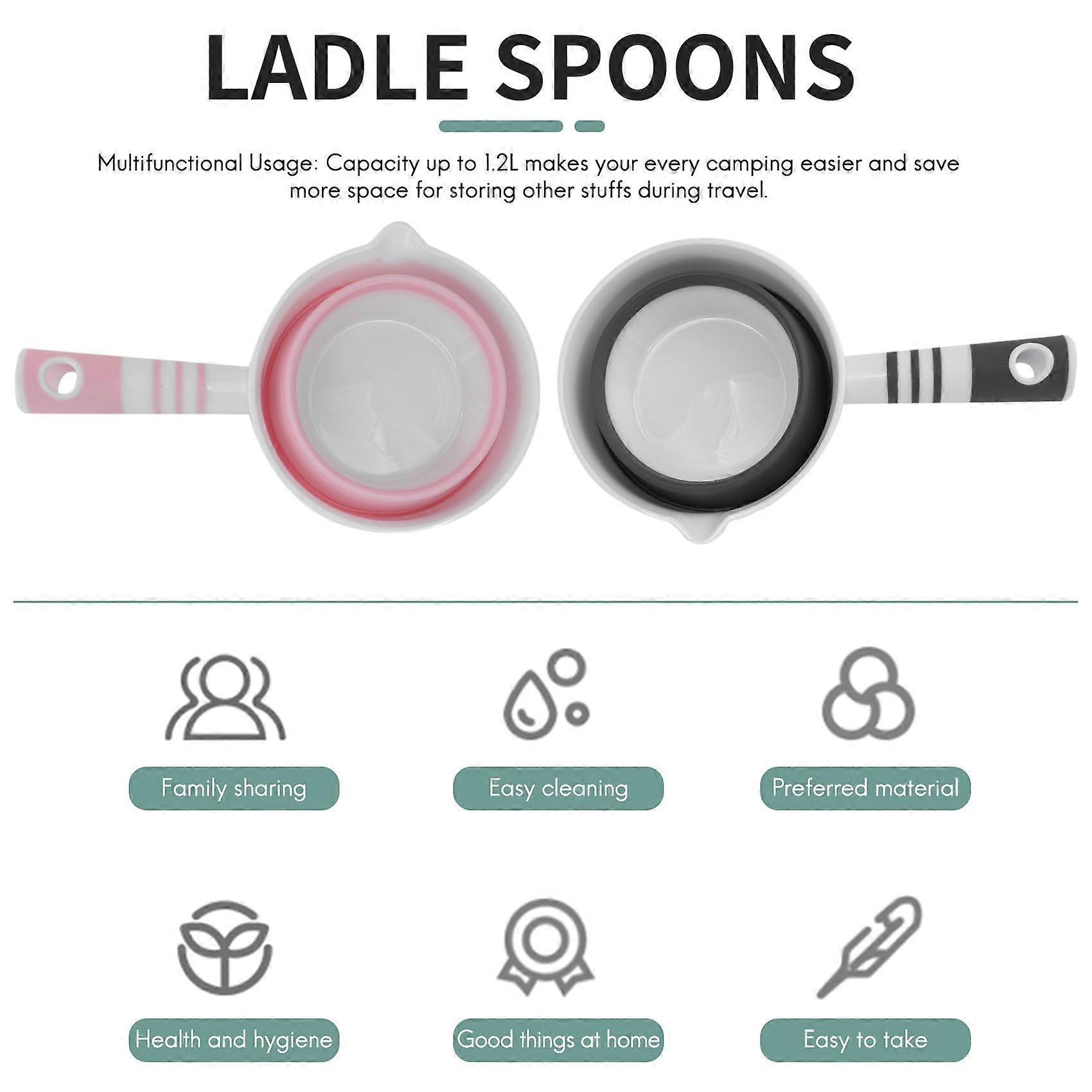 2 Pack Foldable Water Ladle, Water Scoop Dipper, Folding Bath Spoon ...
