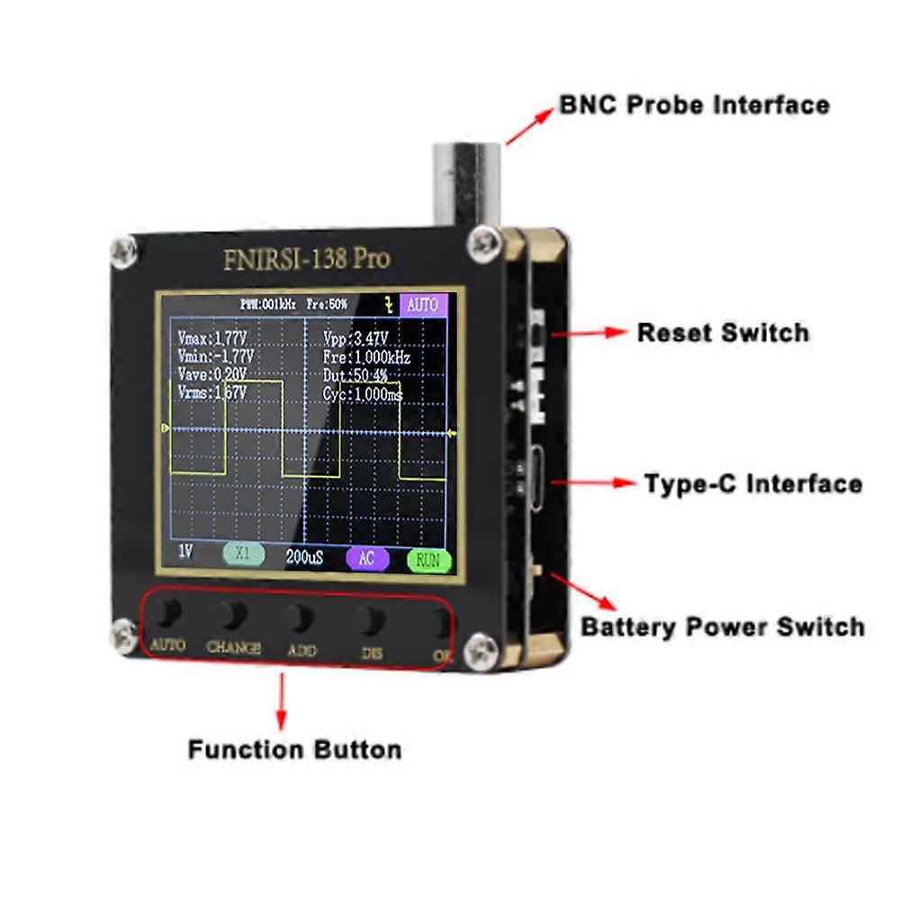 FNIRSI 138pro Handheld Portable Oscilloscope 2.4 Inch Display Multi ...