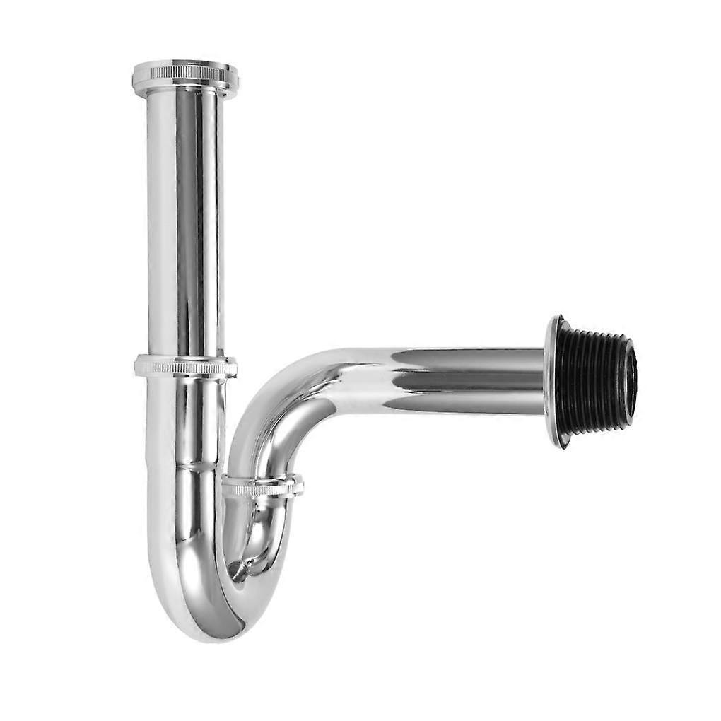 Siphon Sink Chrome Plated P Trap Easy to Install Leakproof Pipe Tube ...