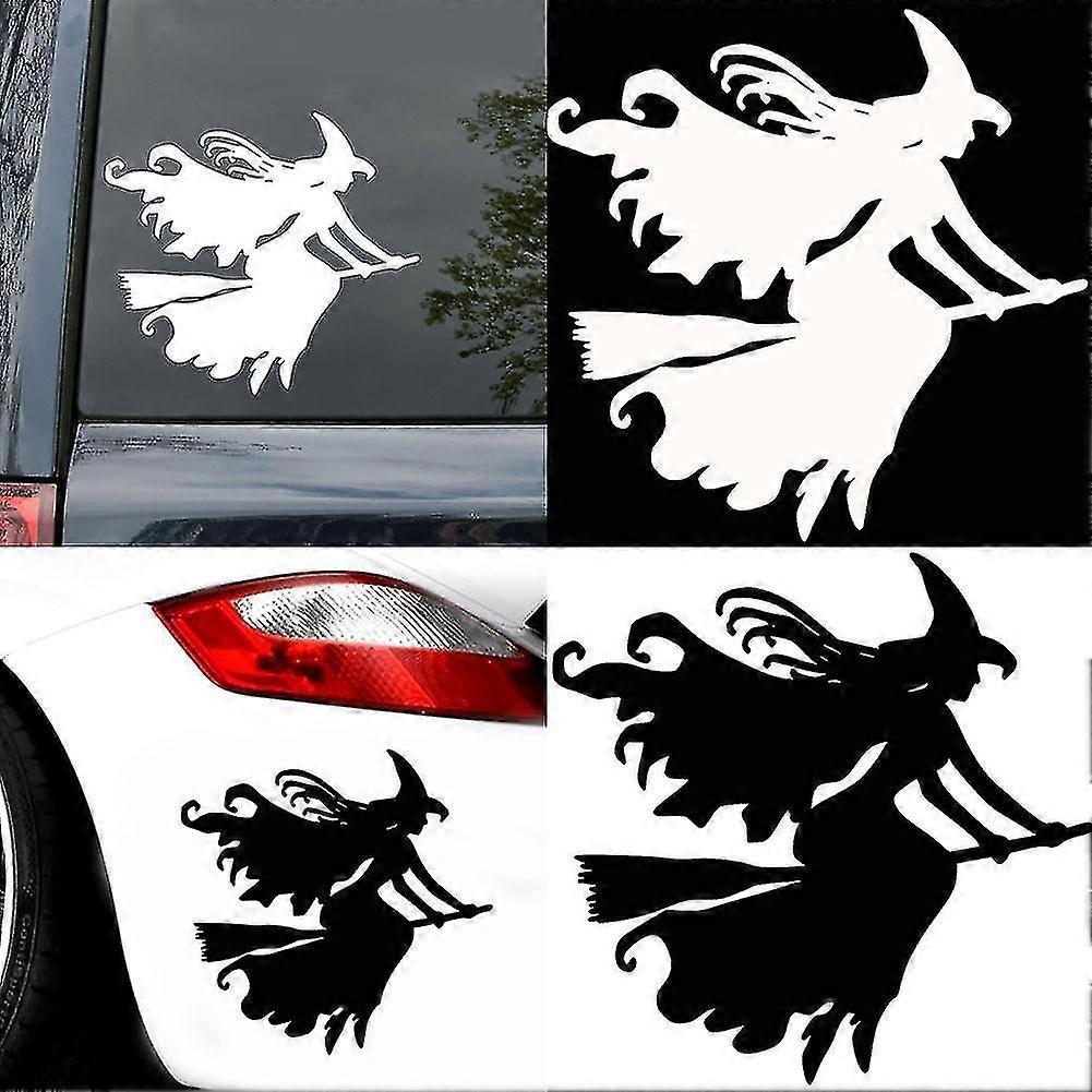 Witch On Broomstick Halloween Car Vehicle Reflective Decals Sticker ...