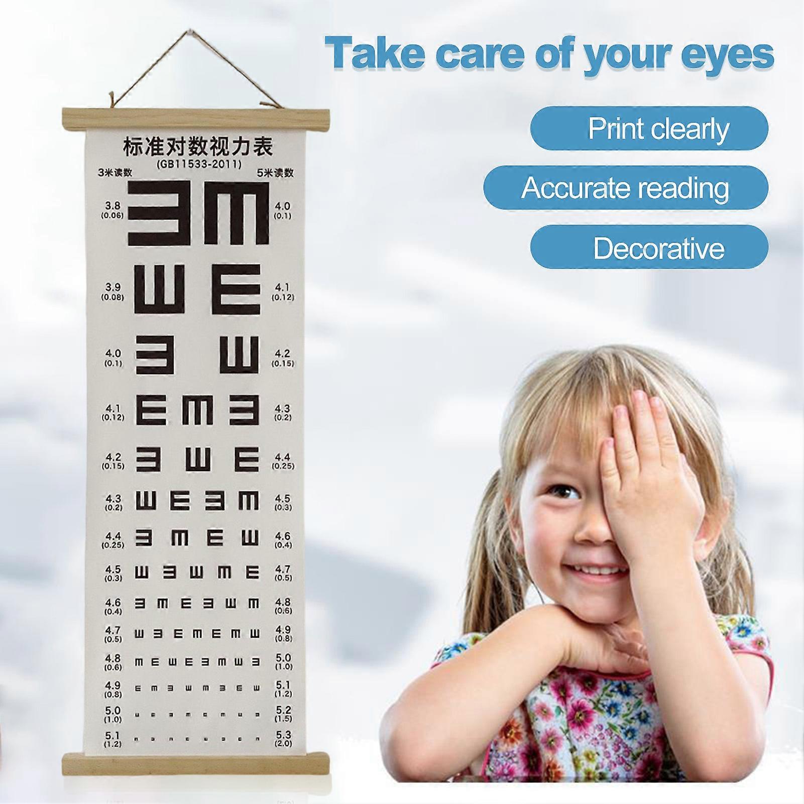 Eye Chart Multipurpose Waterproof Standardized Clear Printing Accurate Reading Eye Vision Exam ...