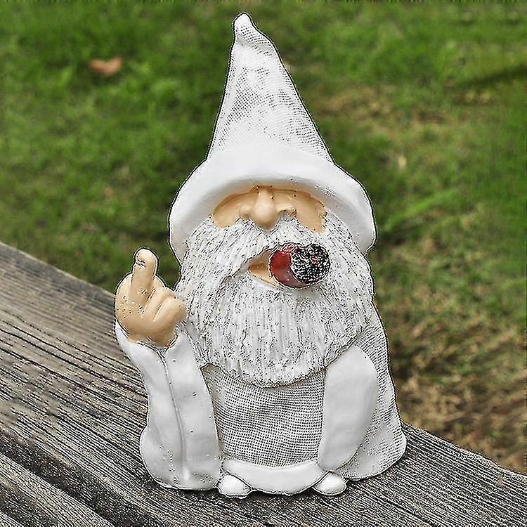 Garden Gnome Sculpture, Naughty Gnome Statue, Smoking Goblin Statue ...