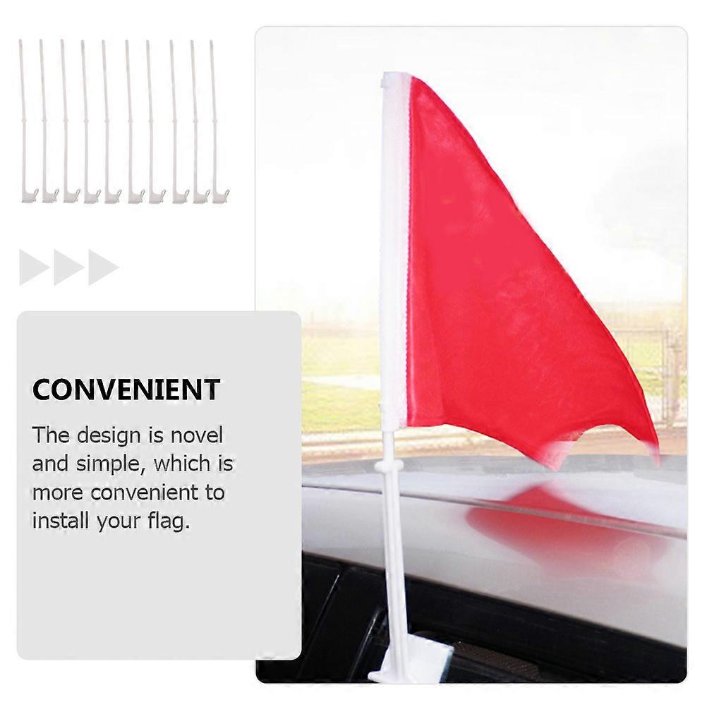 12Pcs Car Window Flagpoles Festival Flag Holder Vehicle Window Flag ...