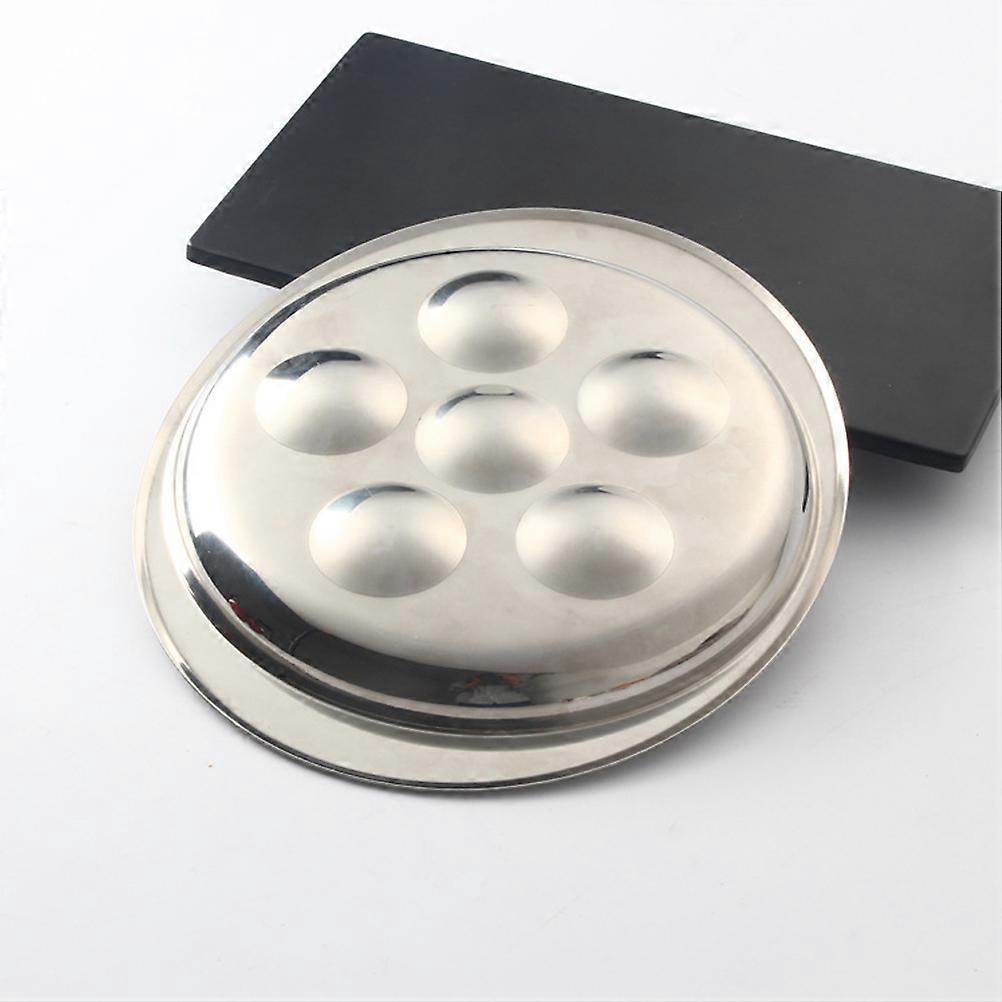 Stainless Steel Snail Plate Set Escargot Dining Set 6 Compartment Snail ...