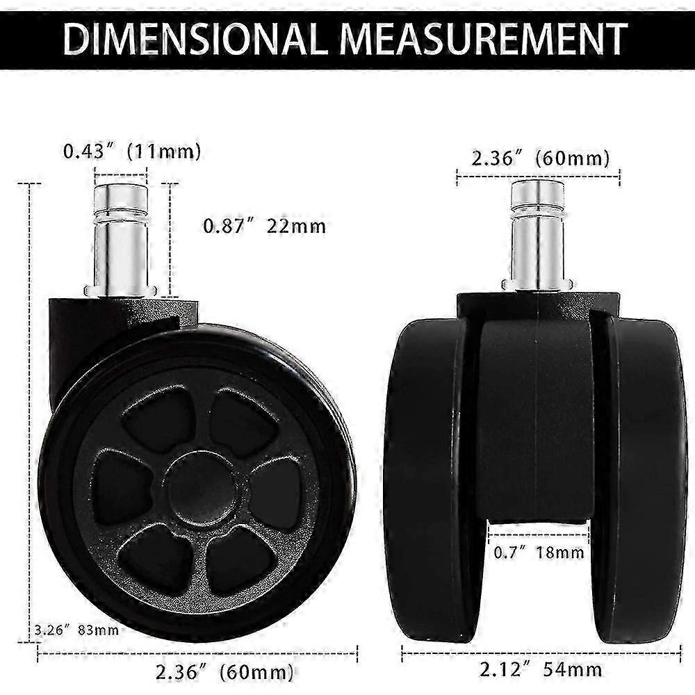 Gaming Chair Casters, Replaceable Replacement Wheels With Antifall ...