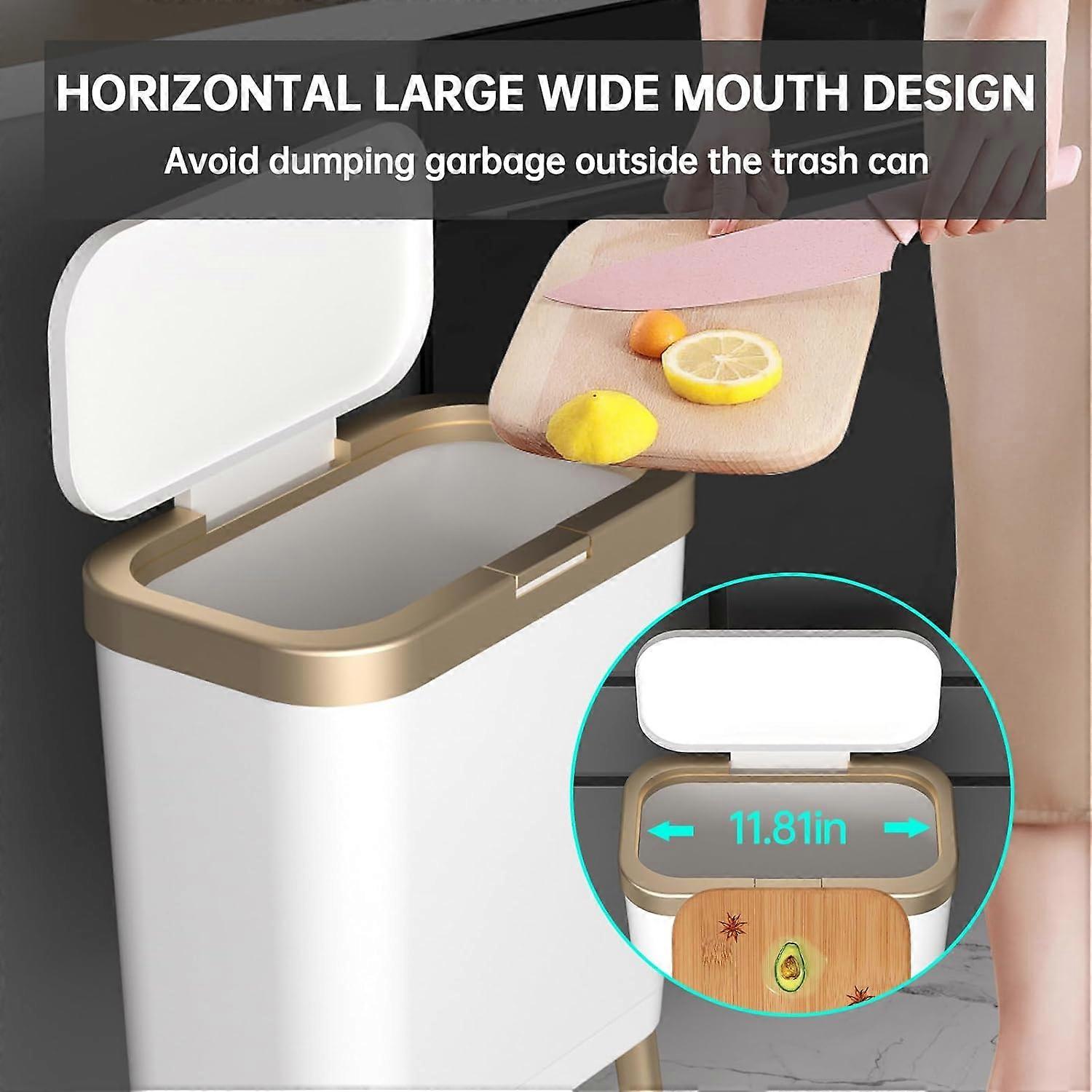 White Kitchen Trash Can for Kitchen 4 Gallon | Fruugo UK