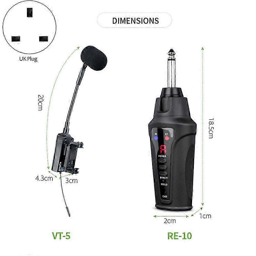 Violin Microphone Wireless UHF Gooseneck Pick Up Instrument Clip-on Mic ...