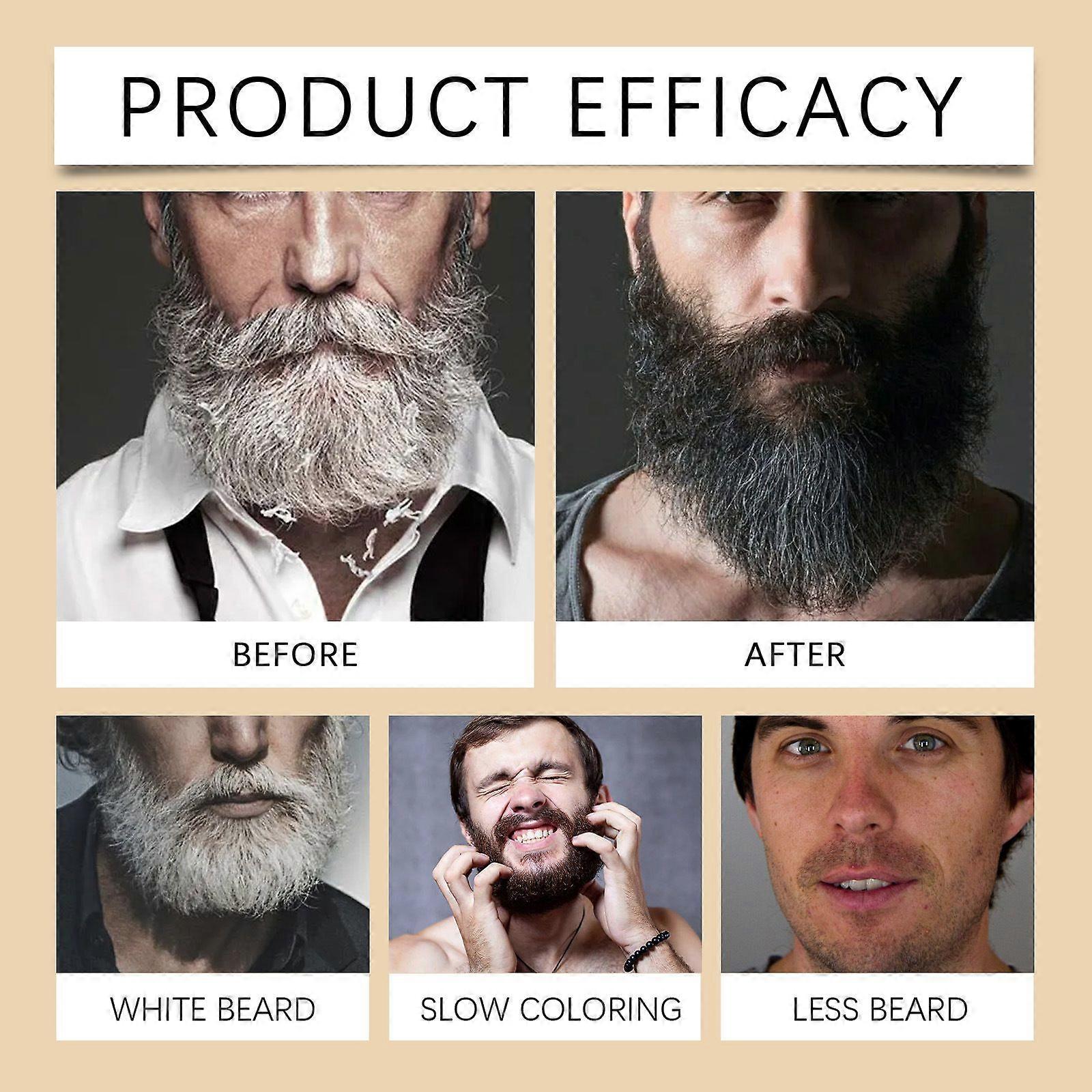 Temporary Beard Dye for Men - Black Beard, Mustache & Eyebrow Color for ...