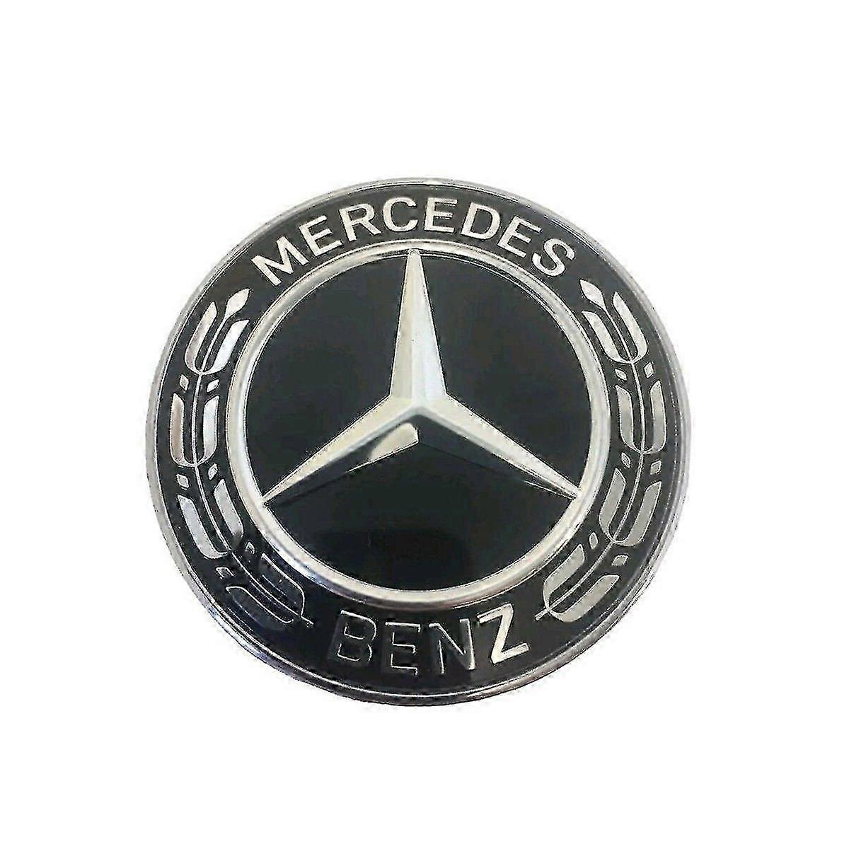 Mercedes benz steering wheel badge black emblem sticker decal merc 52mm ...