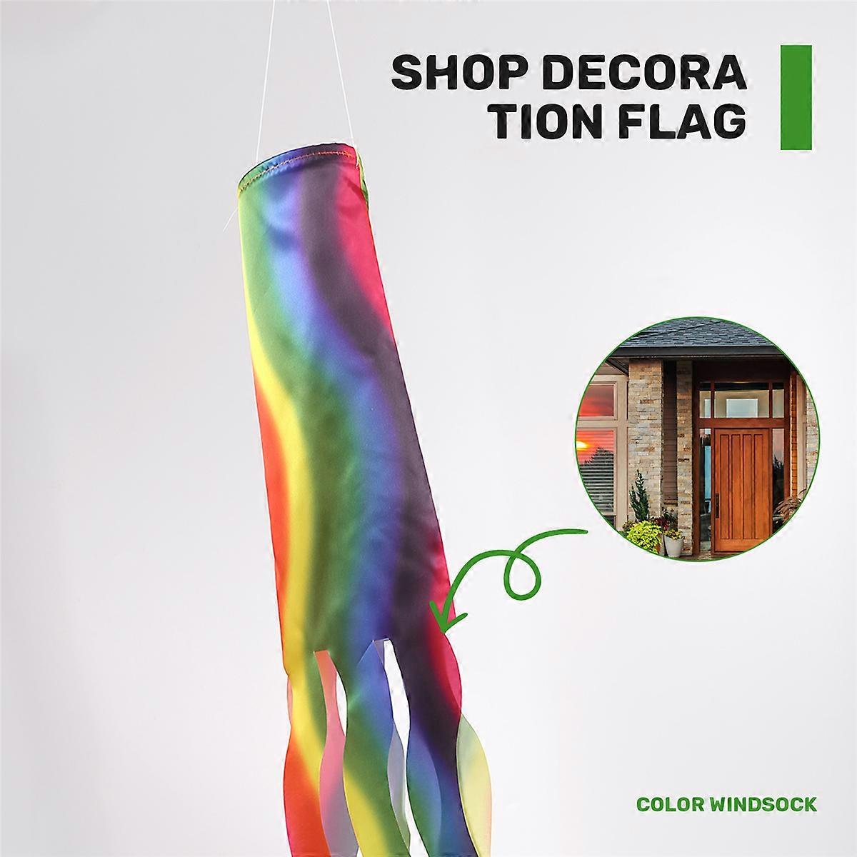 Rainbow Windsock Wind Streamer Flag Garden Camping Decoration Flag 70CM ...
