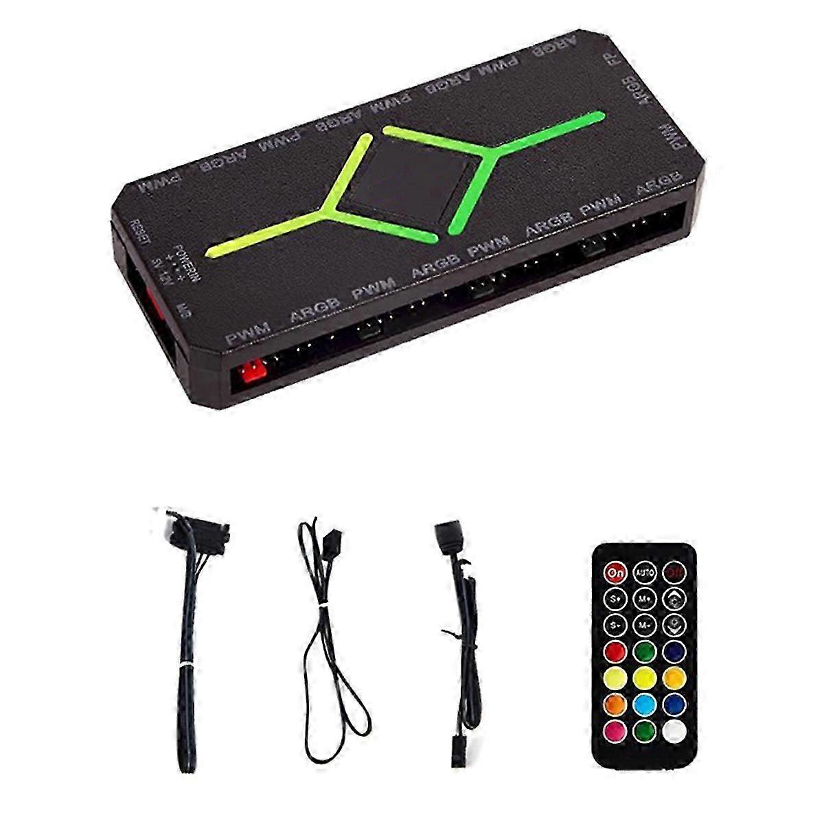 5V 3 Pin ARGB Controller Cooling Fan Hub PWM Fan Hub PWM ARGB Fan Hub ...