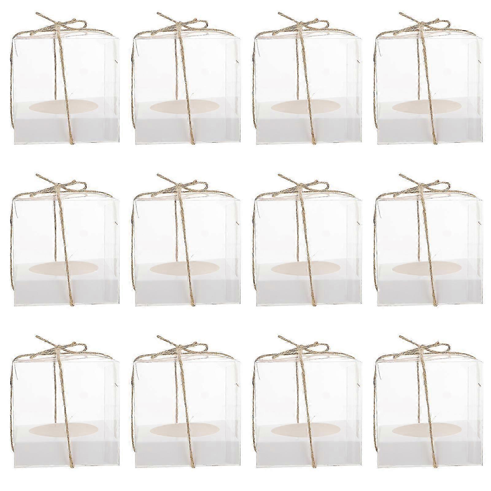 12 Pcs Gift Wrap Boxes Presents Transparent Cake Cases Pastry Boxes ...