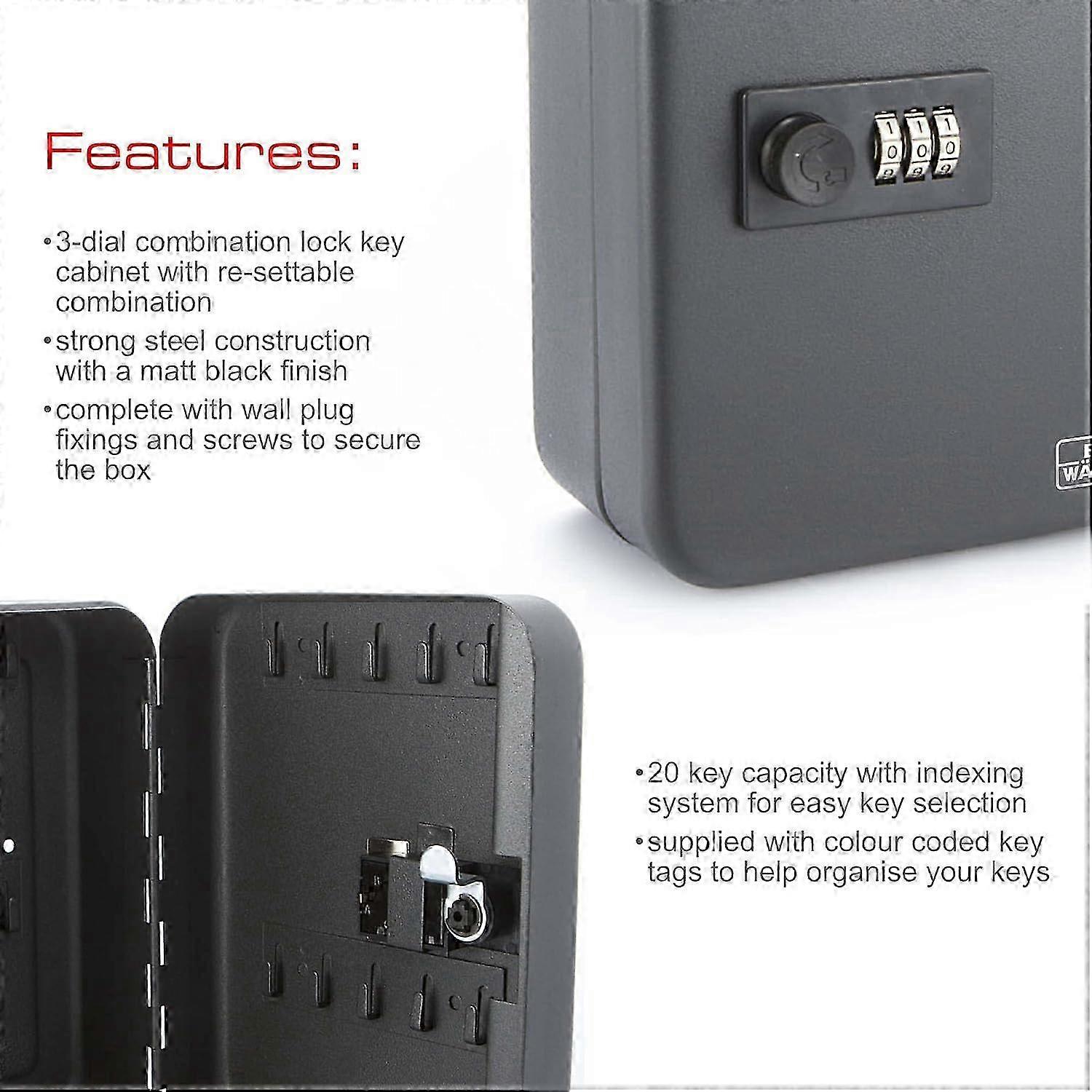 Key Cabinet, Enhanced Security with Combination Lock, Robust ...