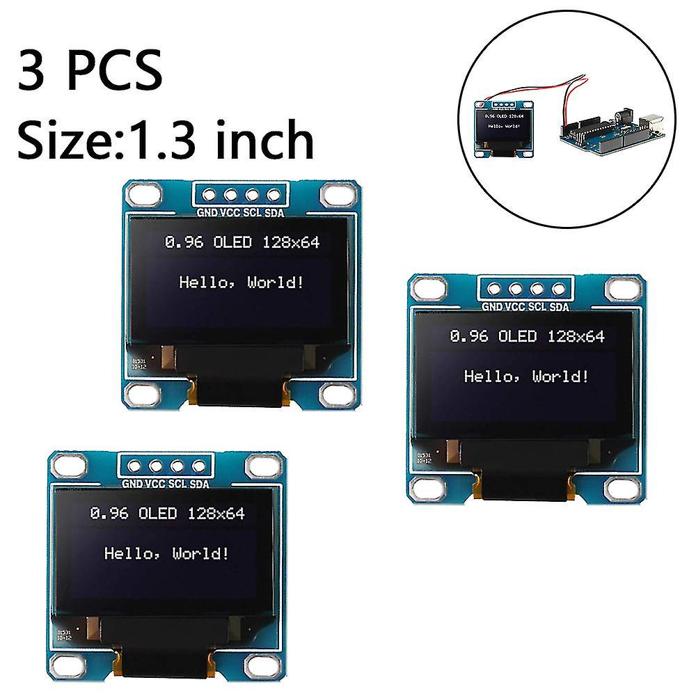 3 Pieces Oled Module 128x64 Driver Iic Serial Self-luminous Display ...