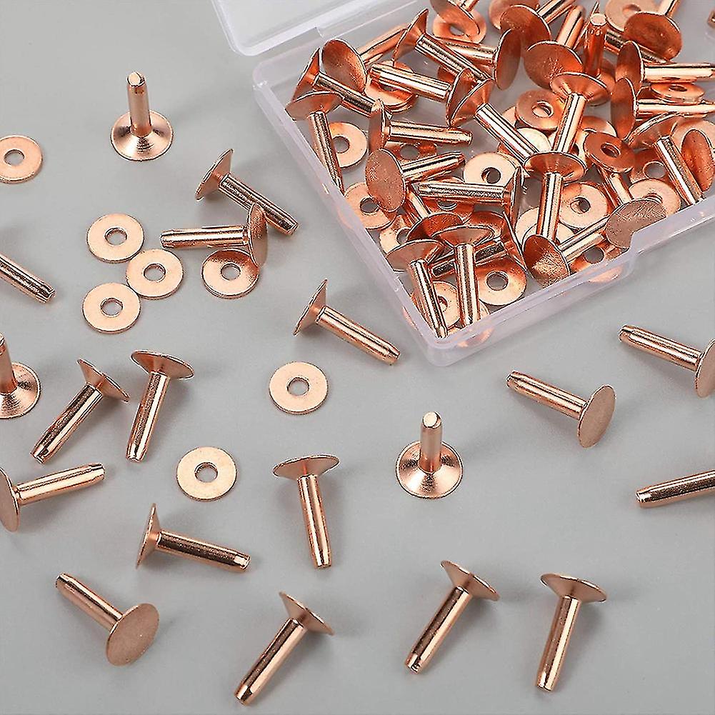 50 Sets Of Copper Rivets And Burrs,leather Belt Wallets, Leather ...