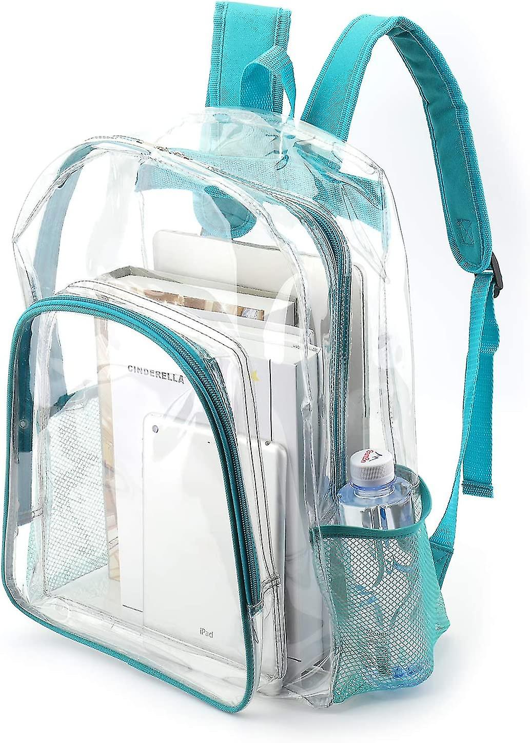 Heavy Duty Transparent Clear Backpack Plastic For School Work (blue ...