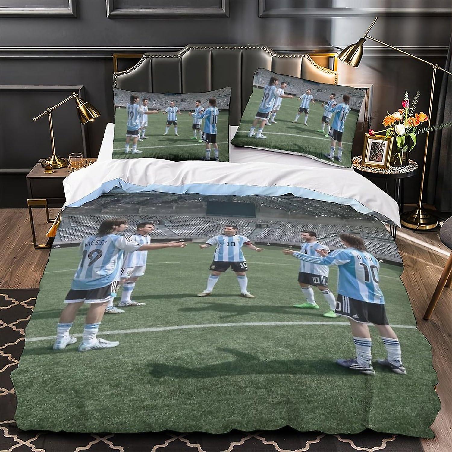 Lionel Messi Bedding Set 3D Football Star Duvet Cover Set, Soft 100% ...