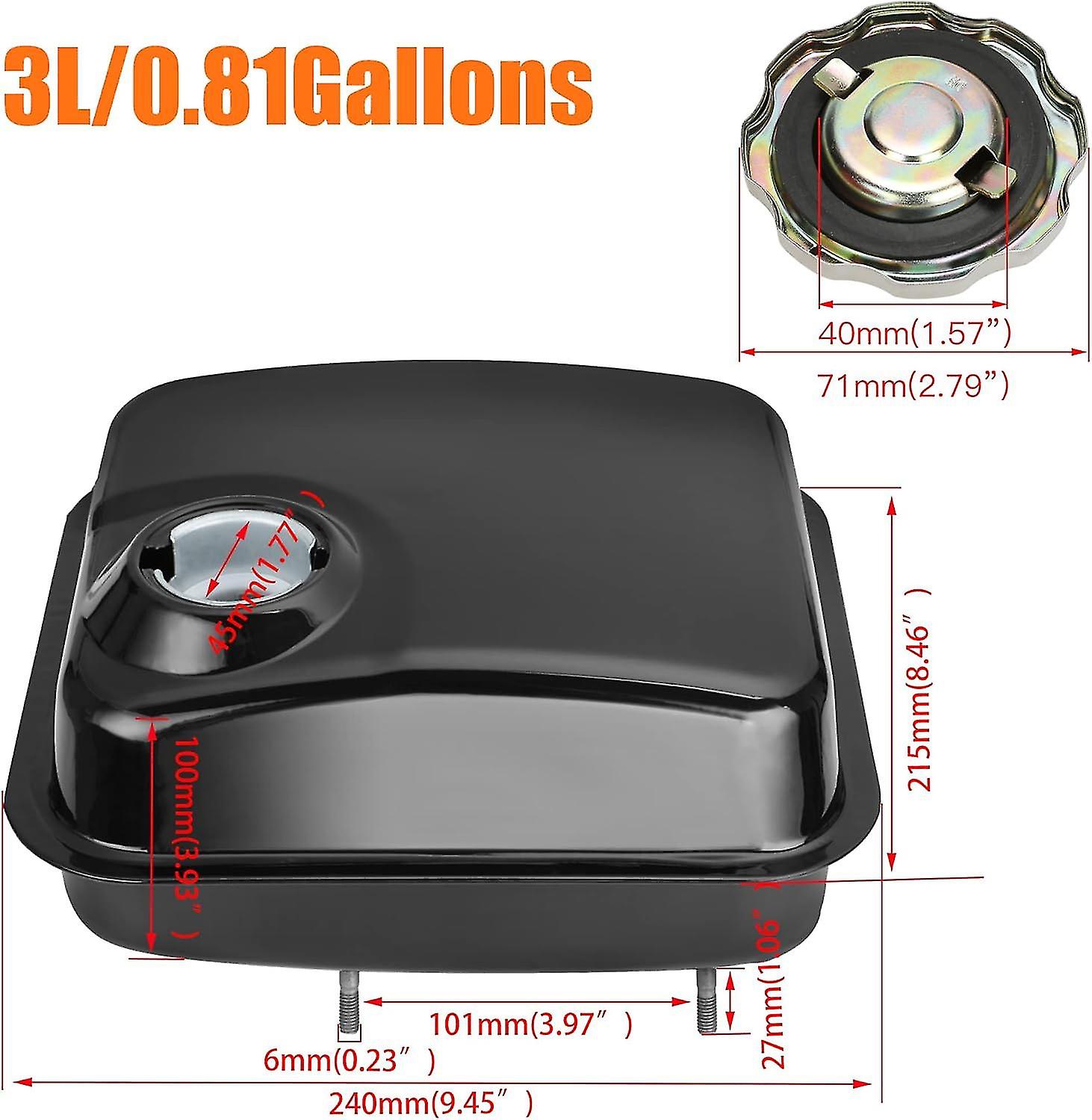 Gas Fuel Tank With Stainsless Cap Compatible With Honda Gx200 Gx160 ...