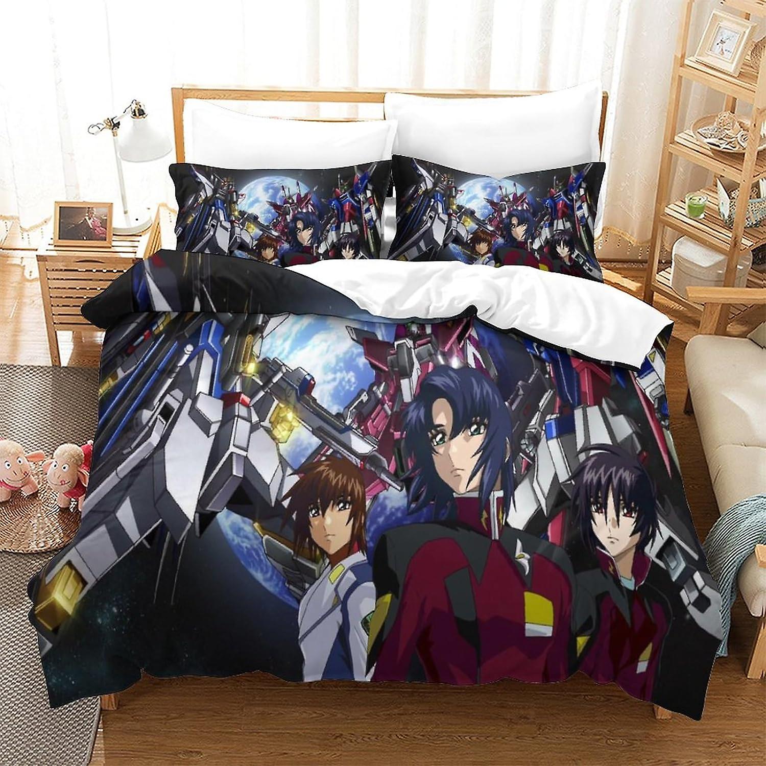 HOUKIG Bedding Gundam Comforter Set 3D Printed Reversible Bed Cover ...