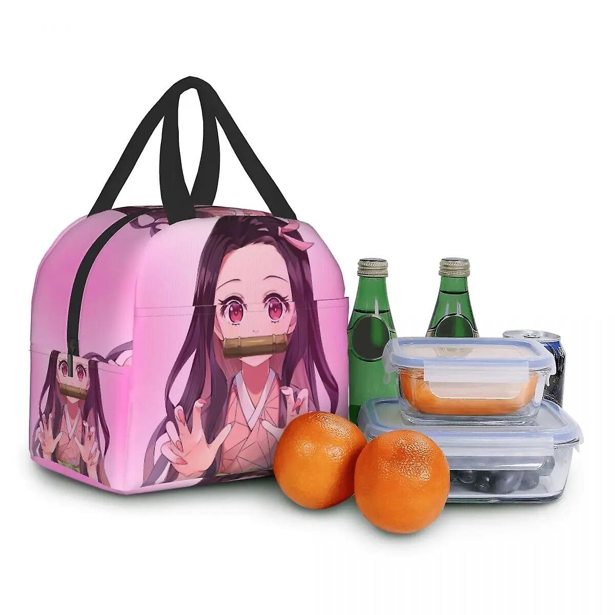 Anime Demon Slayer Insulated Lunch Bag Resuable Kimetsu No Yaiba Nezuko ...