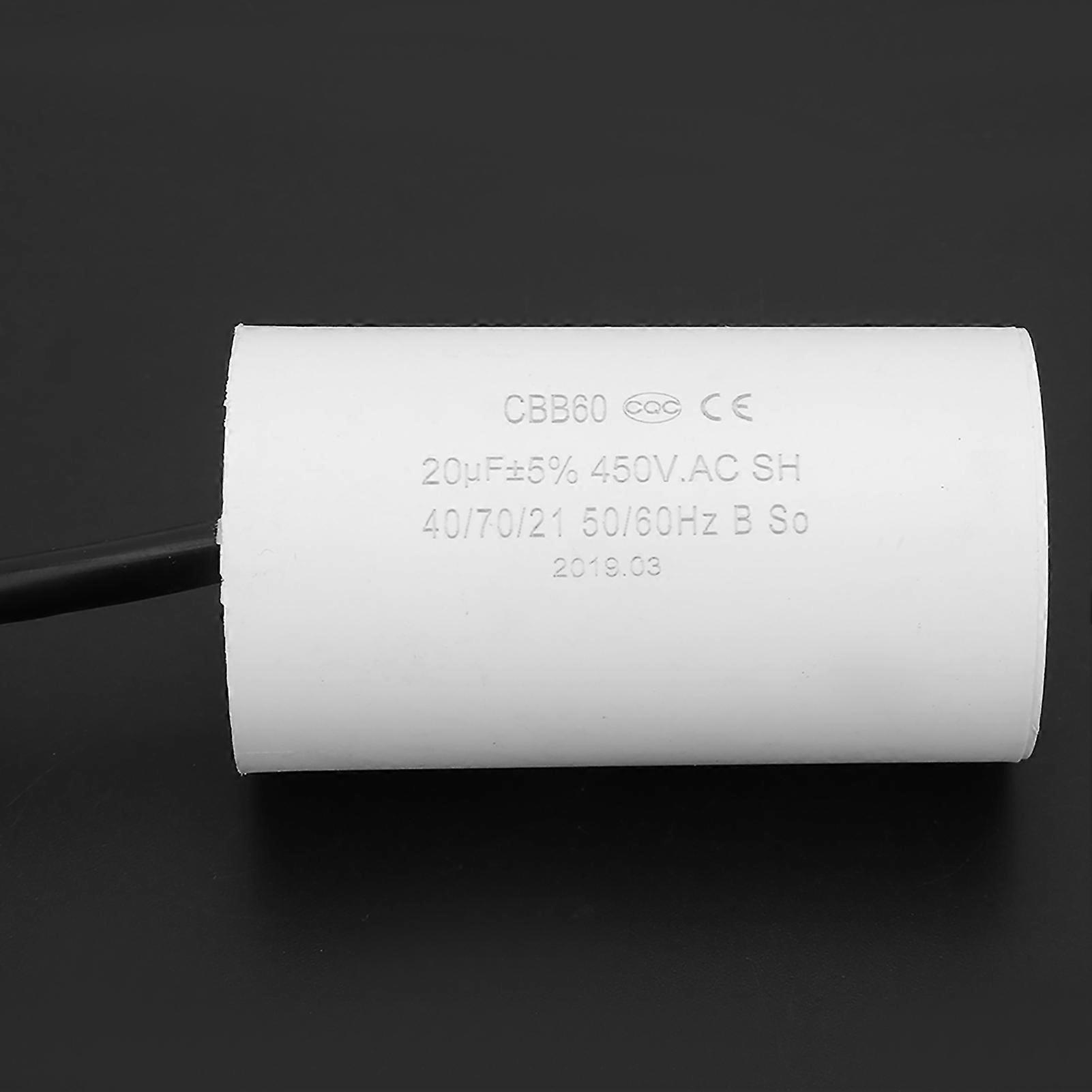 CBB60 Motor Starting Capacitor 450V 20uF Microfarad Capacitor with Wire ...