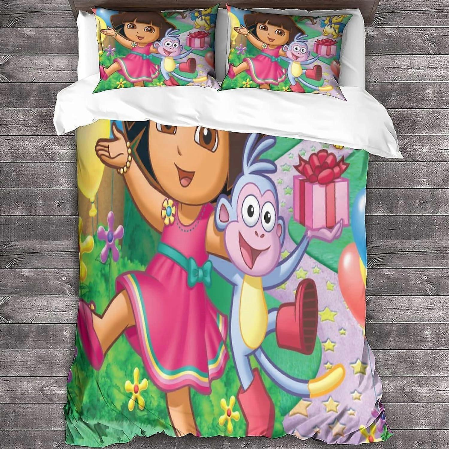 Dora The Explorer Three-Piece Bedding Set D,Dora The Explorer Household ...