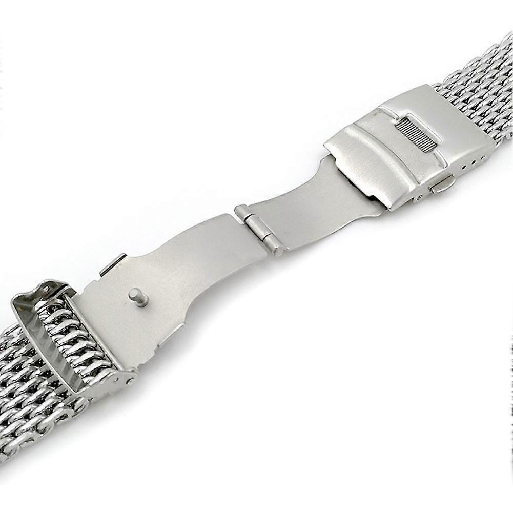 18mm 20mm 22mm 24mm Watch Strap Steel Shark Mesh Silver Bracelet Watch ...