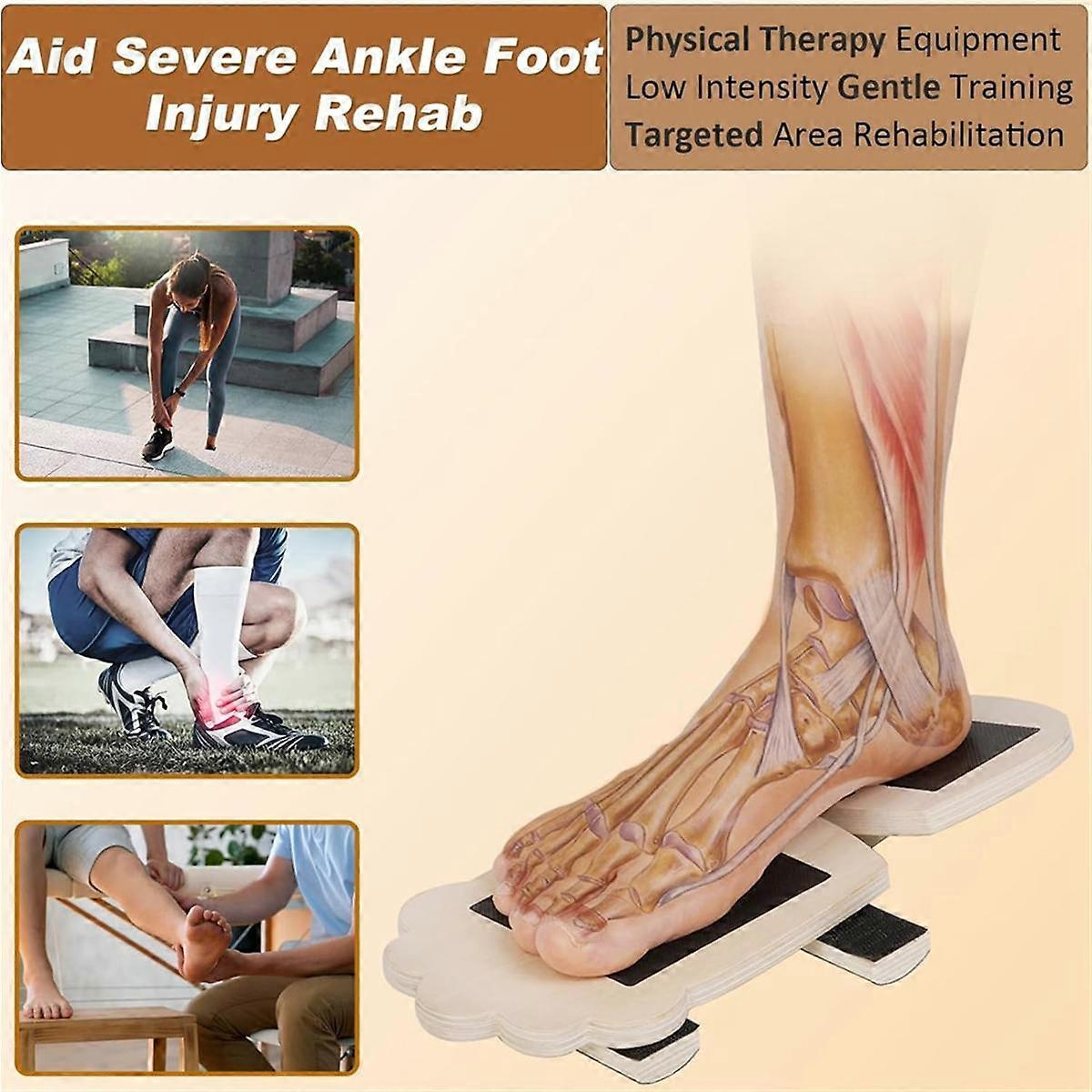 Ankle Foot Strengthener Stretcher Wood Wobble Board, Single Leg Balance ...