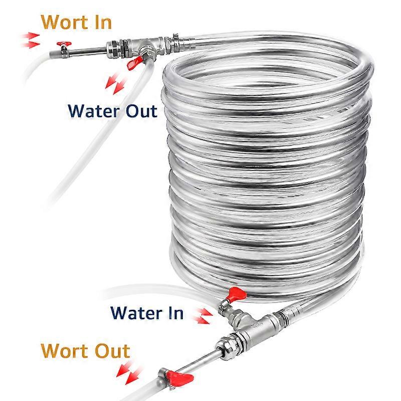 Counterflow Wort Chiller, 3/8'' x 10M Stainless Steel Cooling Tube ...