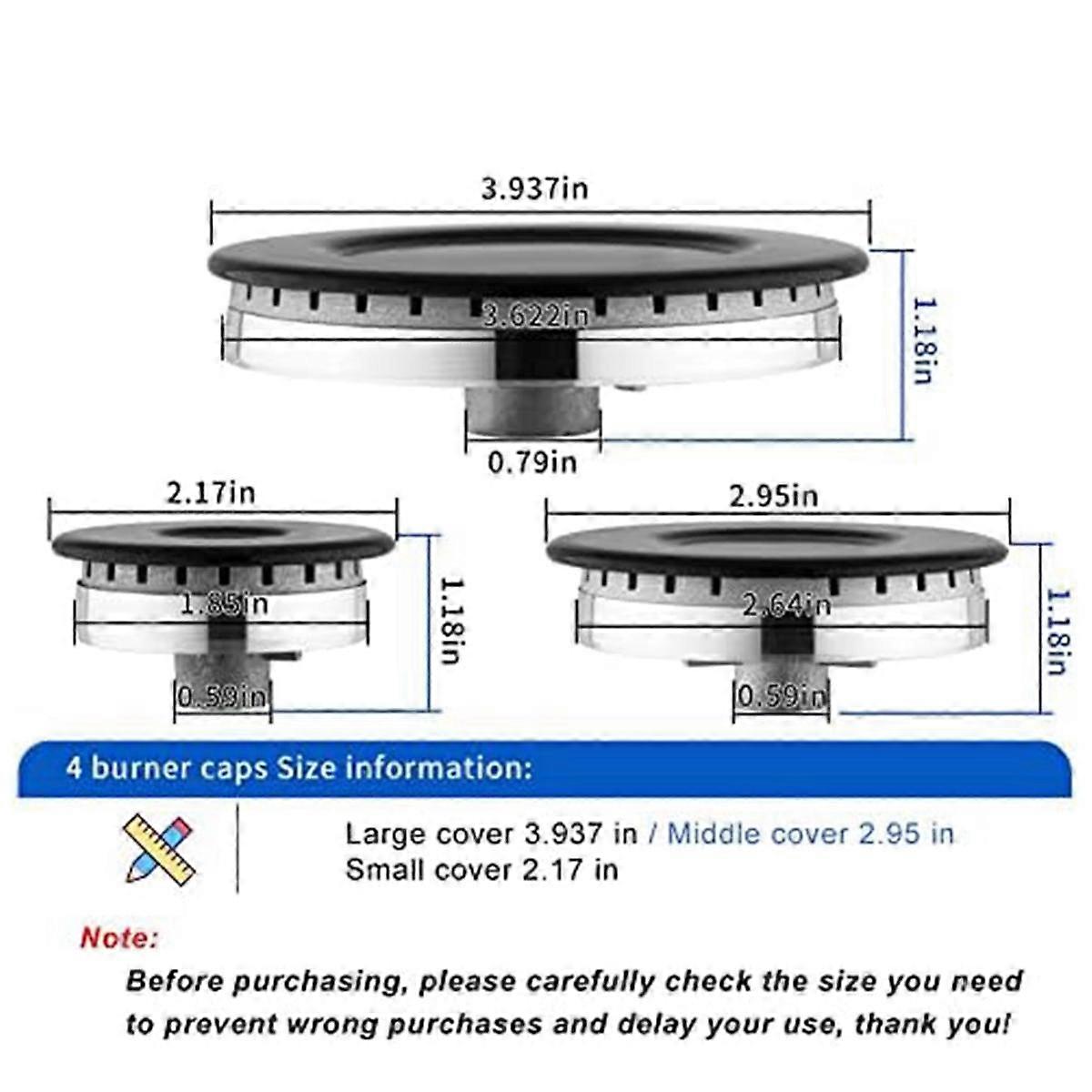 Universal Cooker Hat Set Surface Gas Stove Burner Caps och Burner Head ...