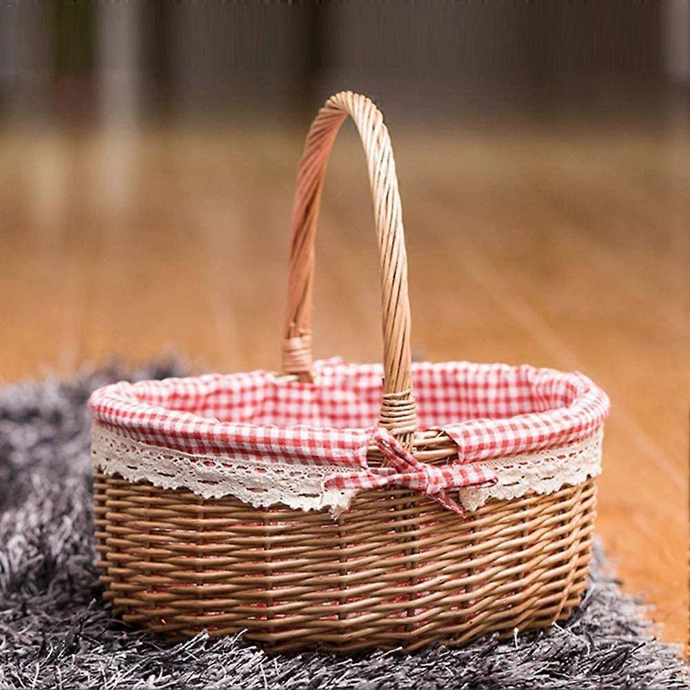 Wicker Basket Gift Baskets Empty Oval Willow Woven Picnic Basket with ...