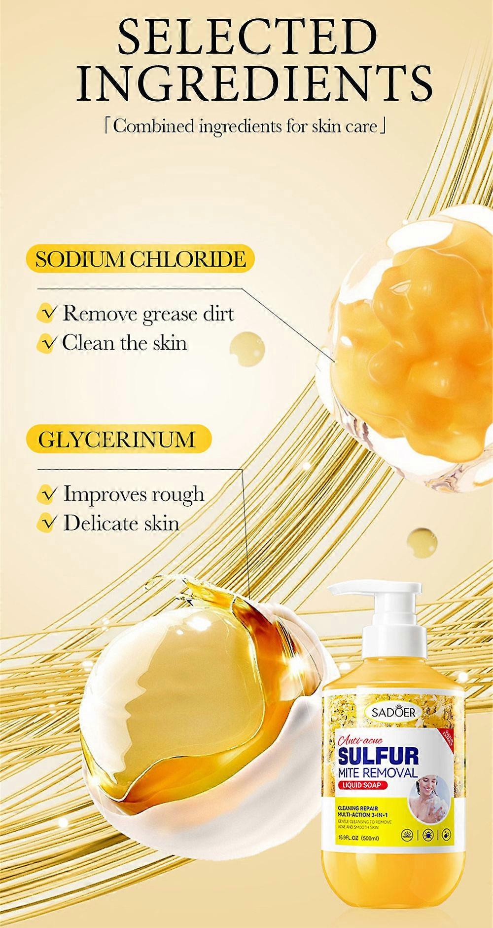 1-3pcs 500ml Sterilization Moisturizing Super and Sulfur shower gel ...