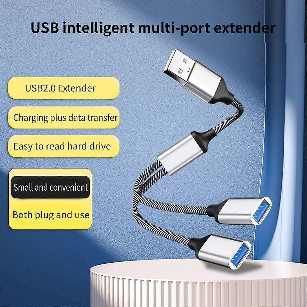 USB Splitter Cable USB Hub Power Cord Extension Adapter Cable 28cm/11 ...