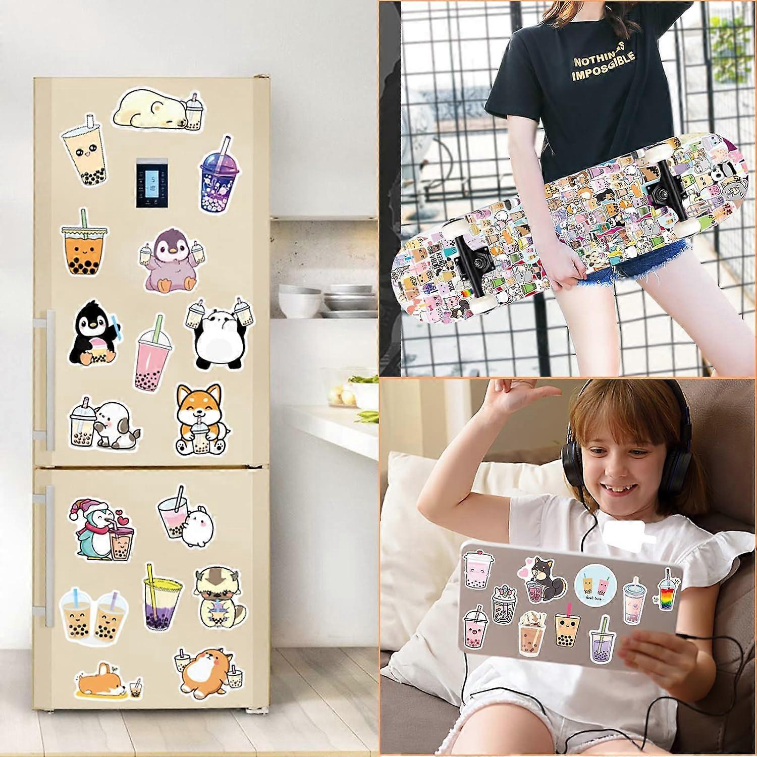 Stickers 105PCS Kawaii Bubble Tea Stickers,Drink Stickers, Vinyl Cute ...