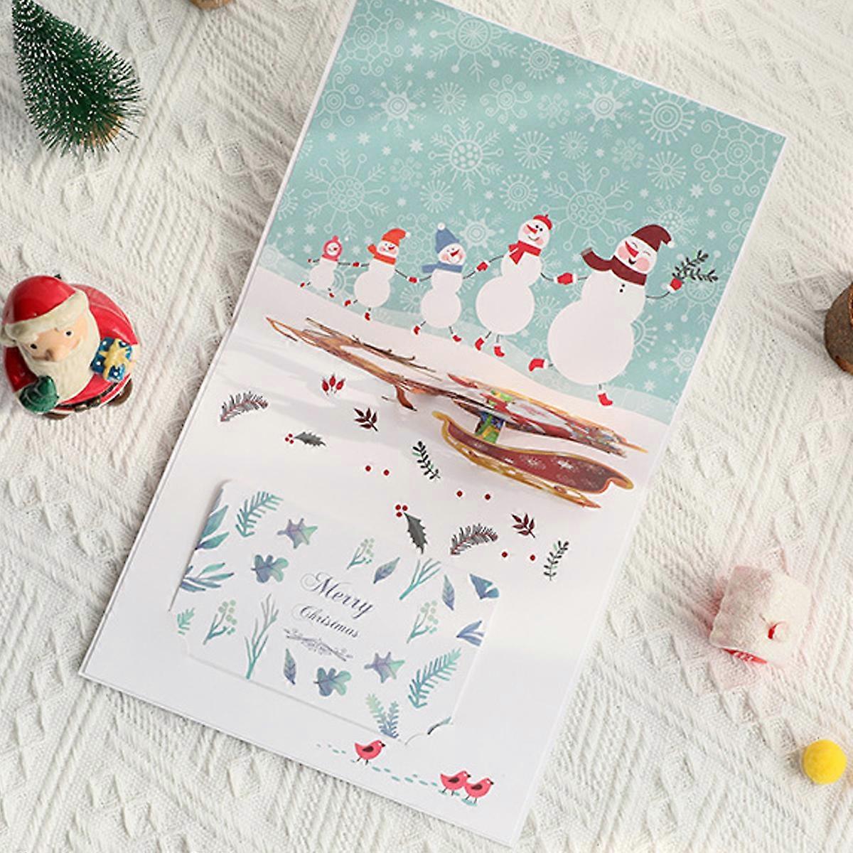 KXJ-3pcs stereoscopic 3d christmas greeting card christmas card ...