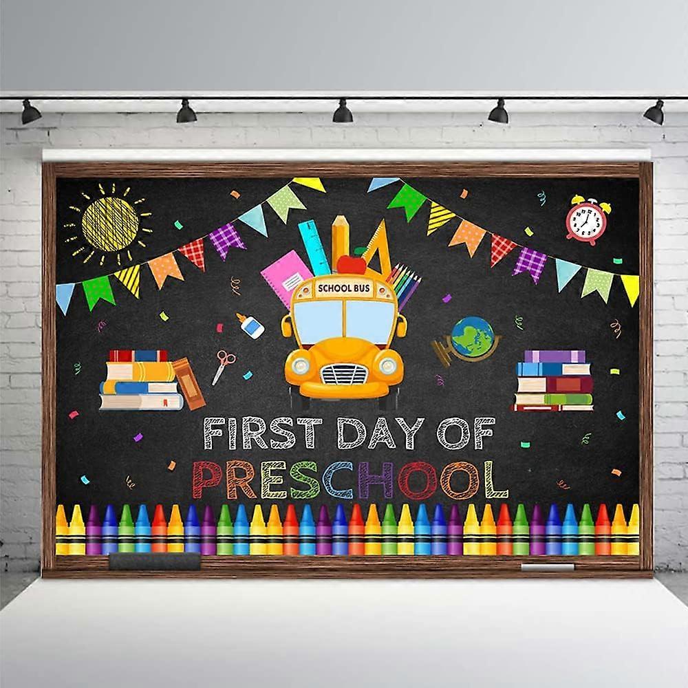 First Day of Preschool Backdrop Welcome Back to School Background ...