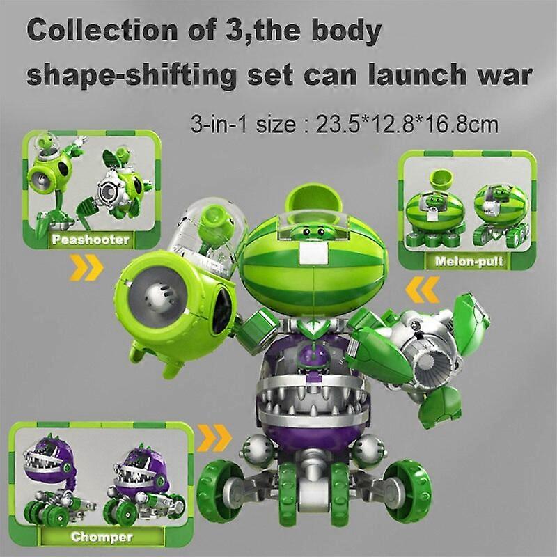 3 in 1 Assembly Deformation Toys For Boys Robot Doll PVZ Plant Vs ...