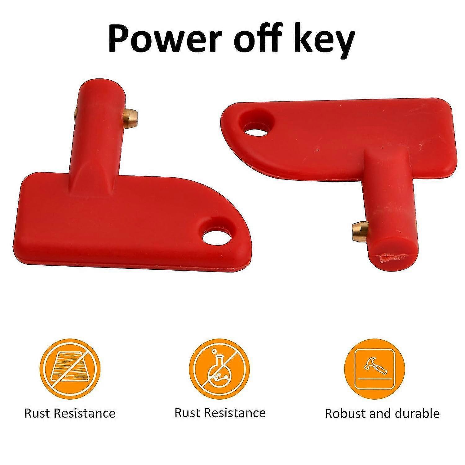 4 Pcs Car Battery Disconnect Switch Key, Red Battery Isolator Switch ...