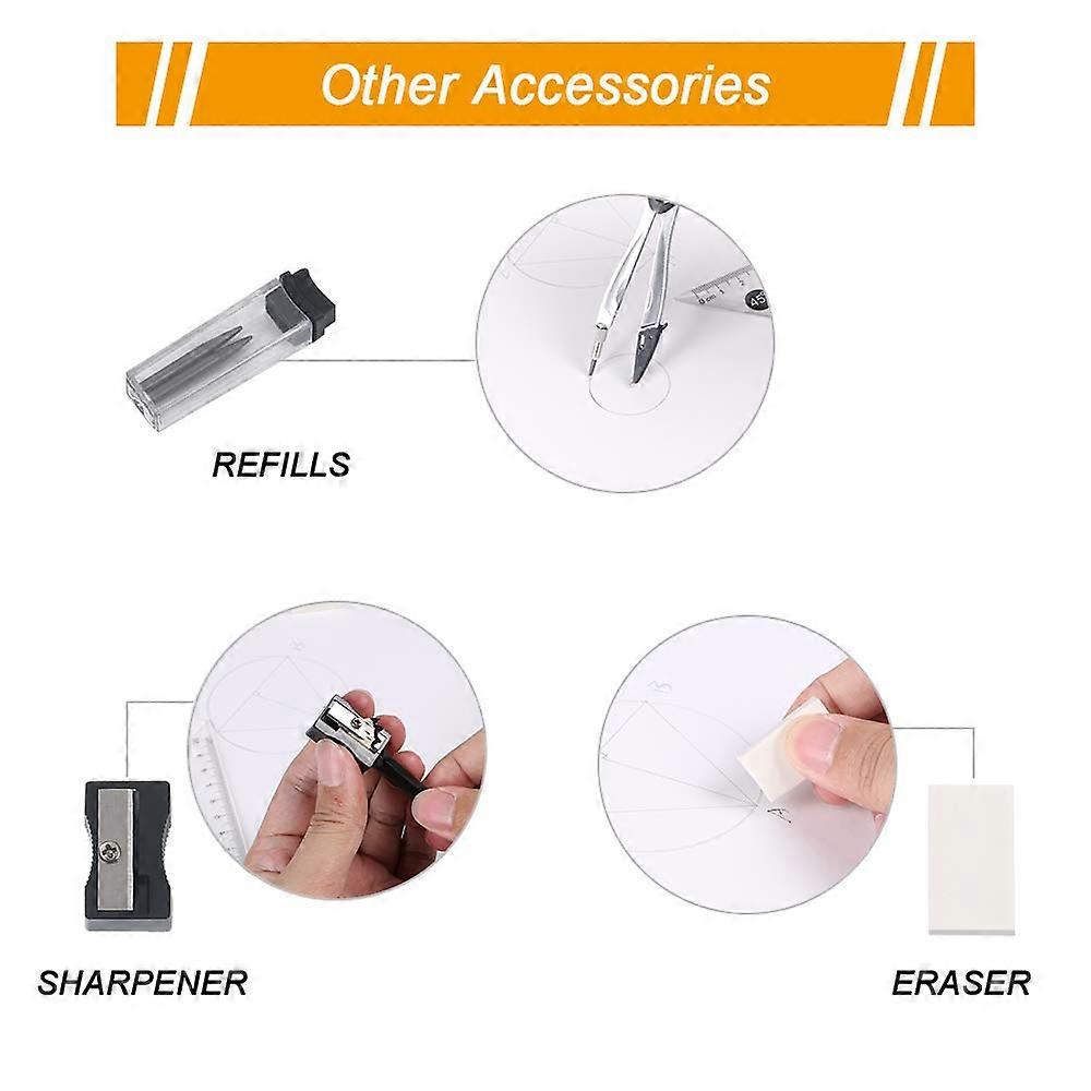 Geometry Compass Set, 10 Piece Math Set in Suitcase, Educational ...