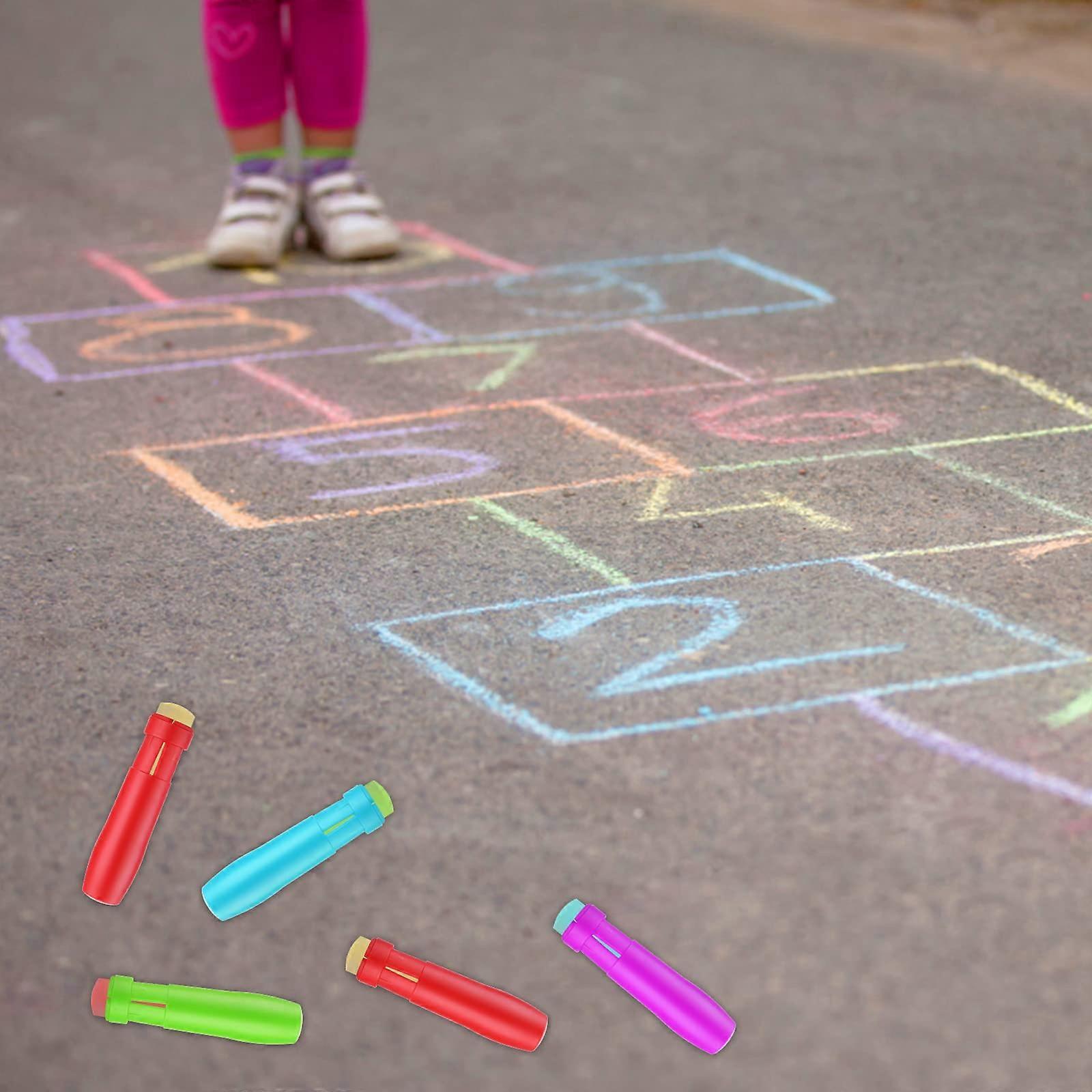5 Pieces Sidewalk Chalk Holder, Colorful Plastic Chalk Holders Chalk ...