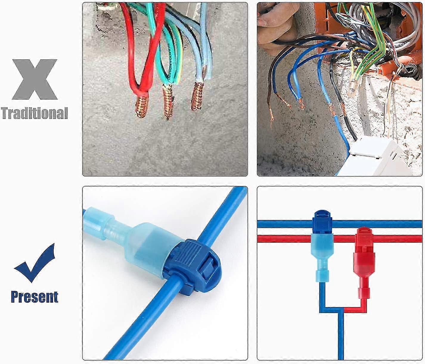 Electrical T-connector Wire Connector, 120 Pieces Of Electrical T Tap ...