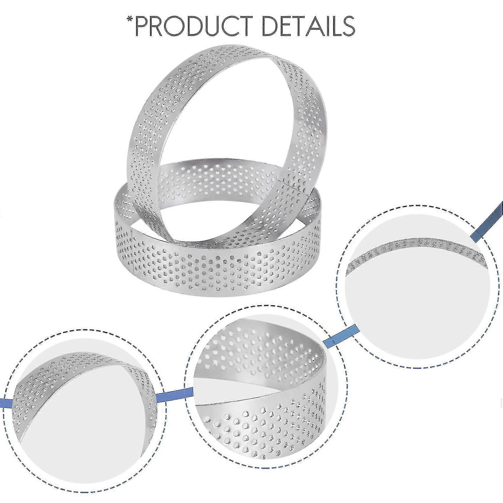 12 Pack Stainless Steel Tart Rings 3 In,perforated Cake Mousse Ring ...