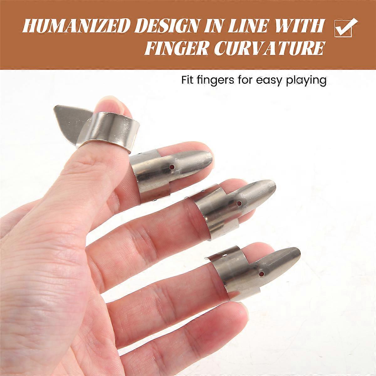 3 Metal Finger Picks + 1 Thumb Pick Set Guitar Fingerpicks For Guitar ...